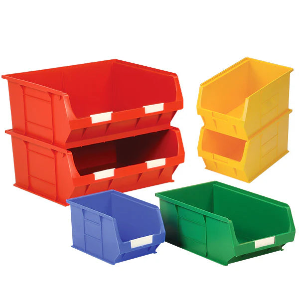 Semi-Open Fronted Coloured Containers | Stackable Small Parts Storage ...